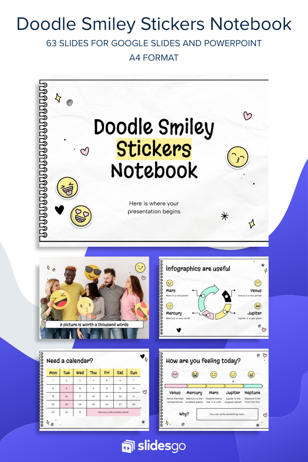 Doodle Smiley Stickers Notebook | Google Slides & PowerPoint