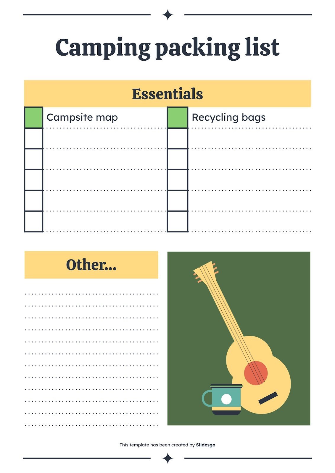 Camping Packing List | Google Slides & PowerPoint