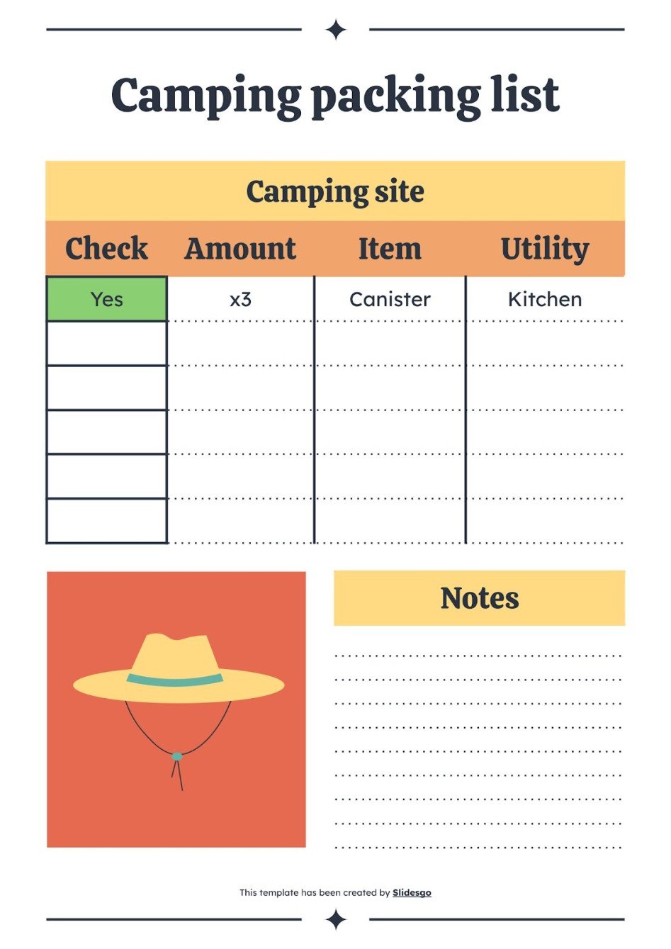 Camping Packing List | Google Slides & PowerPoint