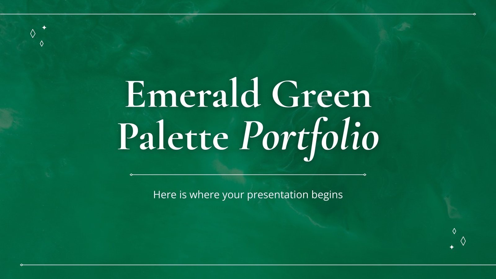 Portfólio com paleta verde-esmeralda | Google Slides e PPT