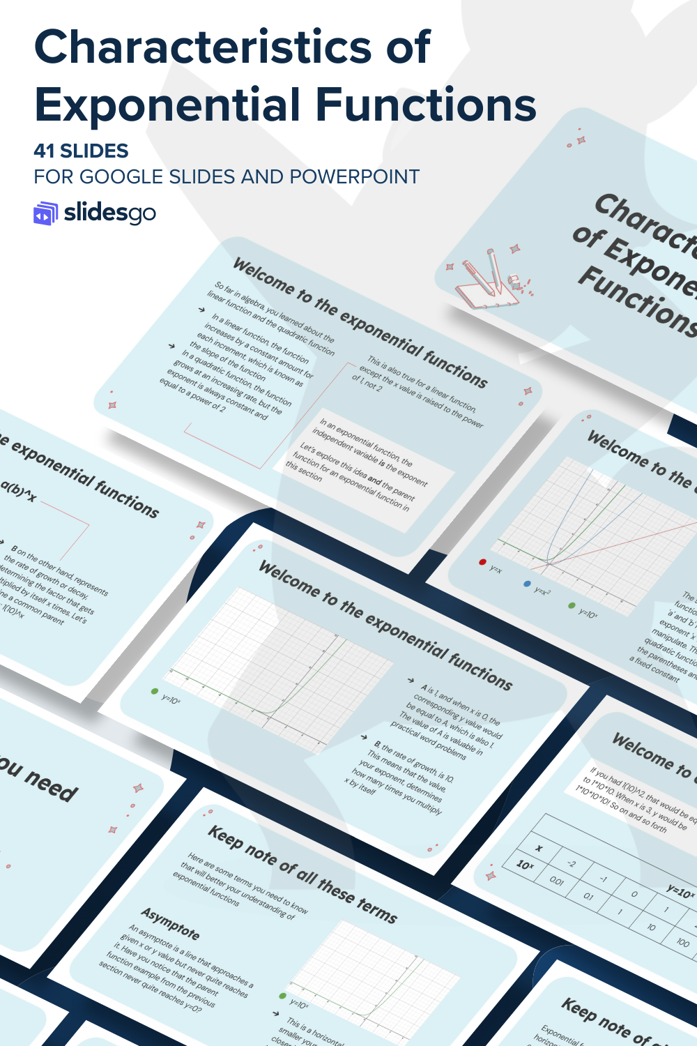 Characteristics of Exponential Functions | Google Slides