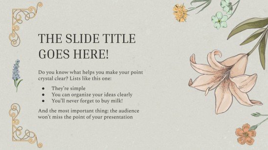 Elegant Neoclassical Floral Theme | Google Slides & PPT