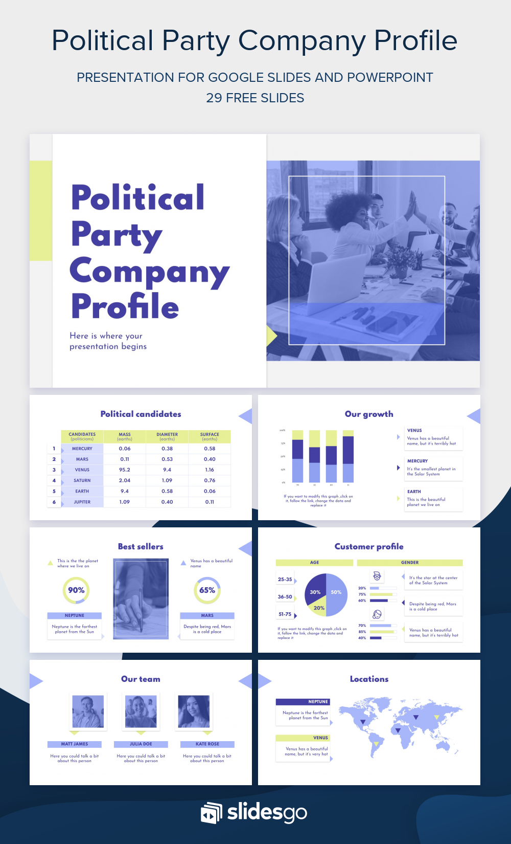 Political Party Company Profile | Google Slides & PPT theme