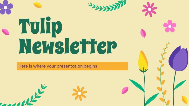 Tulip Newsletter | Google Slides & PowerPoint