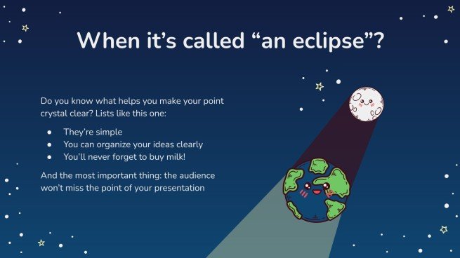 Astronomy Lesson for Pre-K: Lunar Eclipse | Google Slides