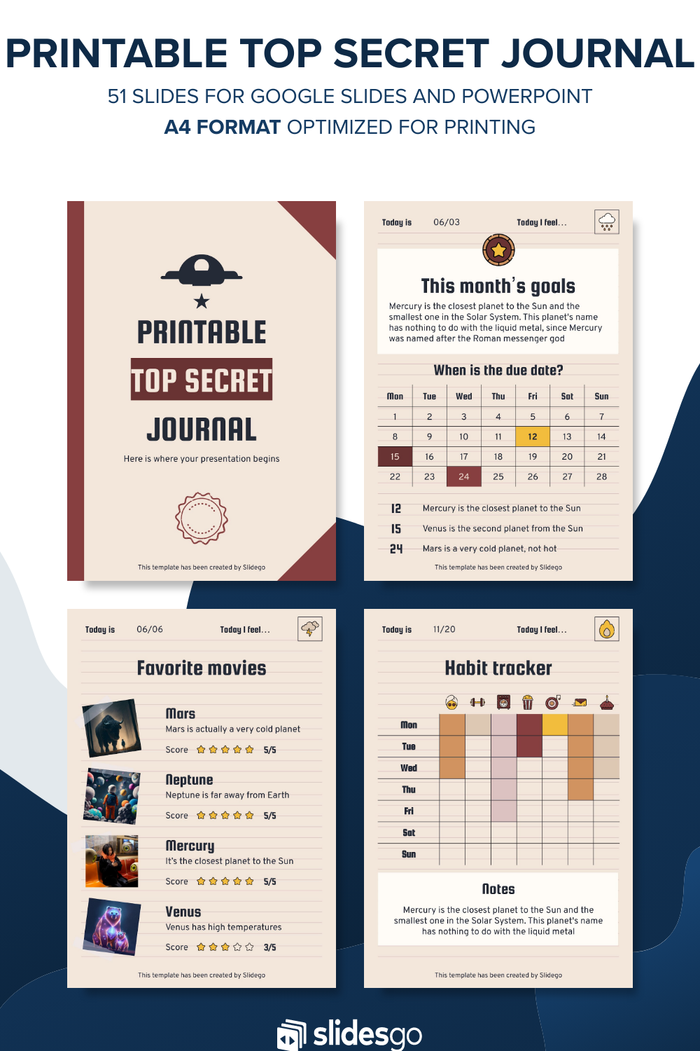 Printable Top Secret Journal | Google Slides & PPT