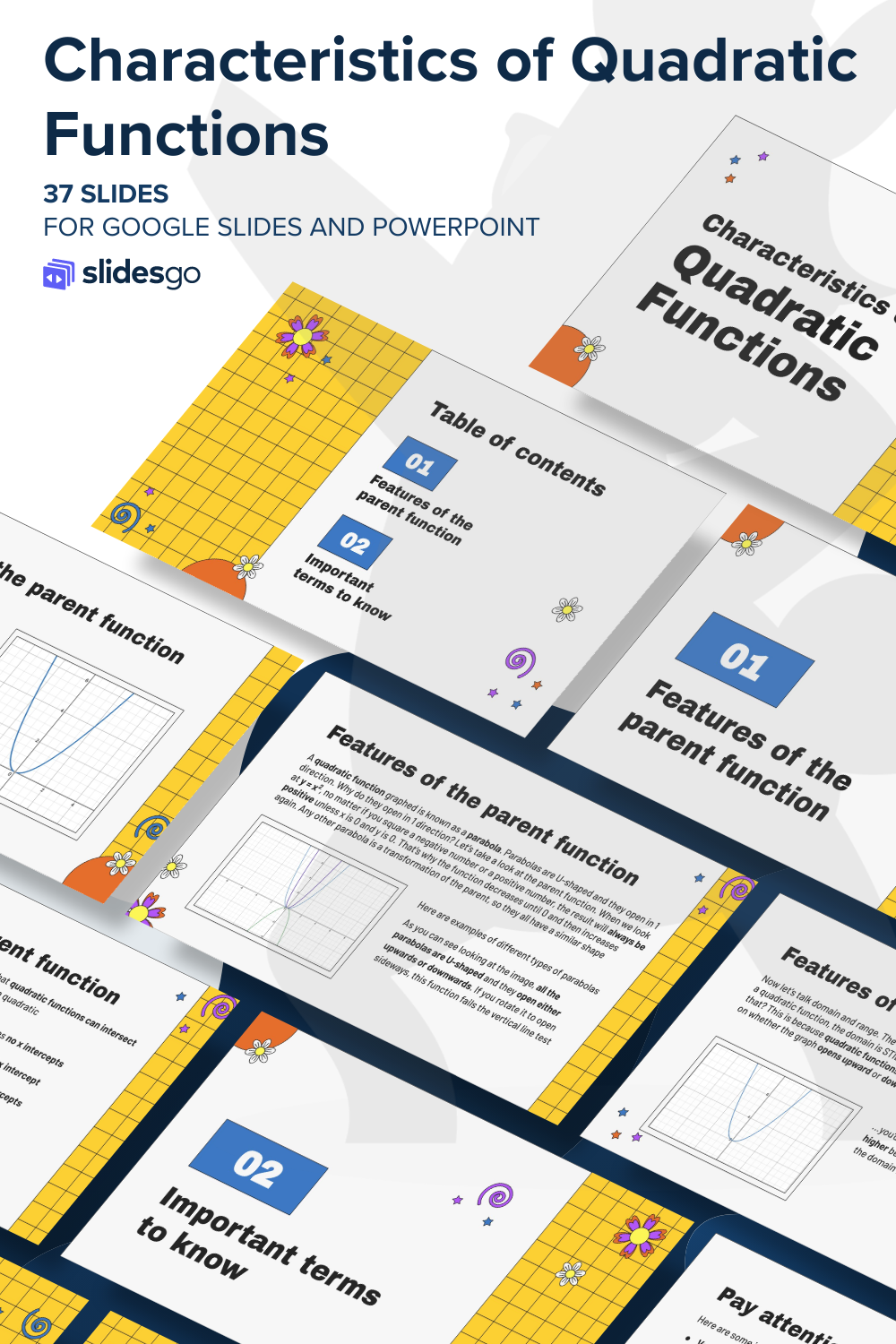 Characteristics of Quadratic Functions | Google Slides & PPT Characteristics of Quadratic Functions | Google Slides & PPT