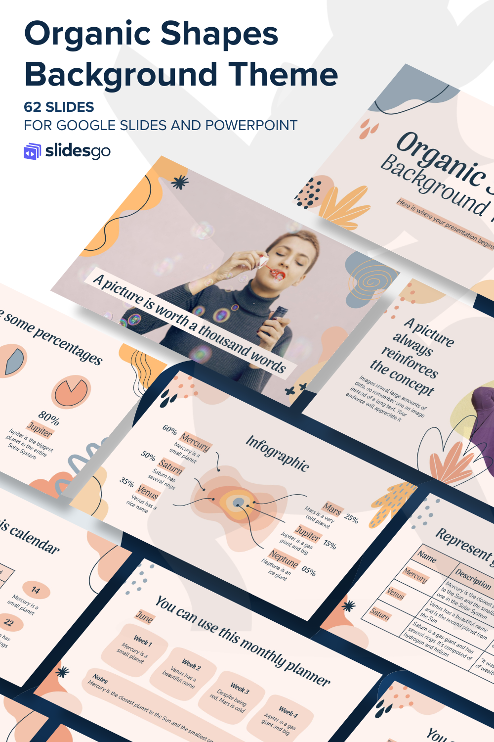 Organic Shapes Background Theme | Google Slides & PPT