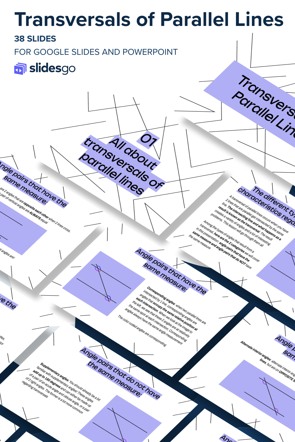 Transversals of Parallel Lines | Google Slides & PowerPoint