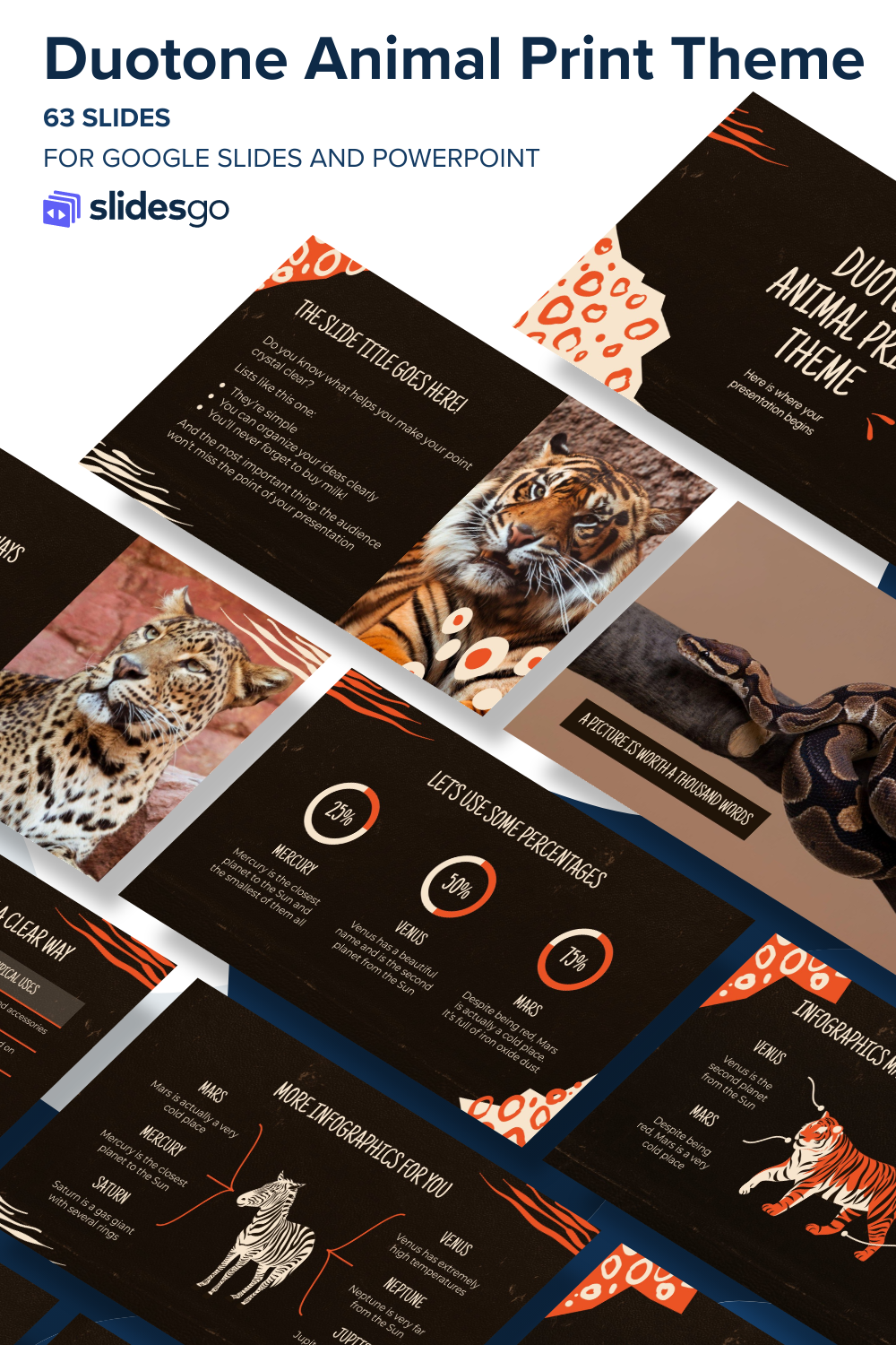 Duotone Animal Print Theme | Google Slides & PowerPoint