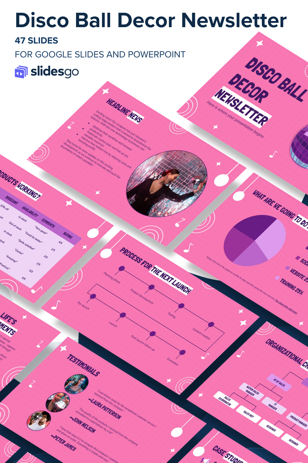 Disco Ball Decor Newsletter | Google Slides & PowerPoint