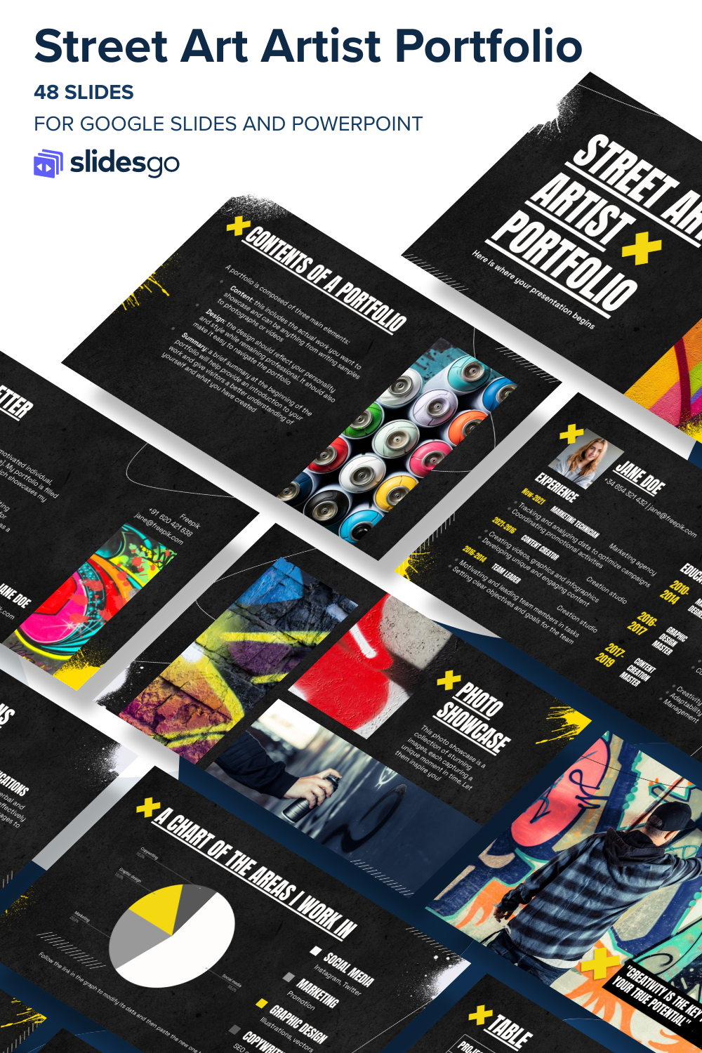 Street Art Artist Portfolio | Google Slides & PowerPoint