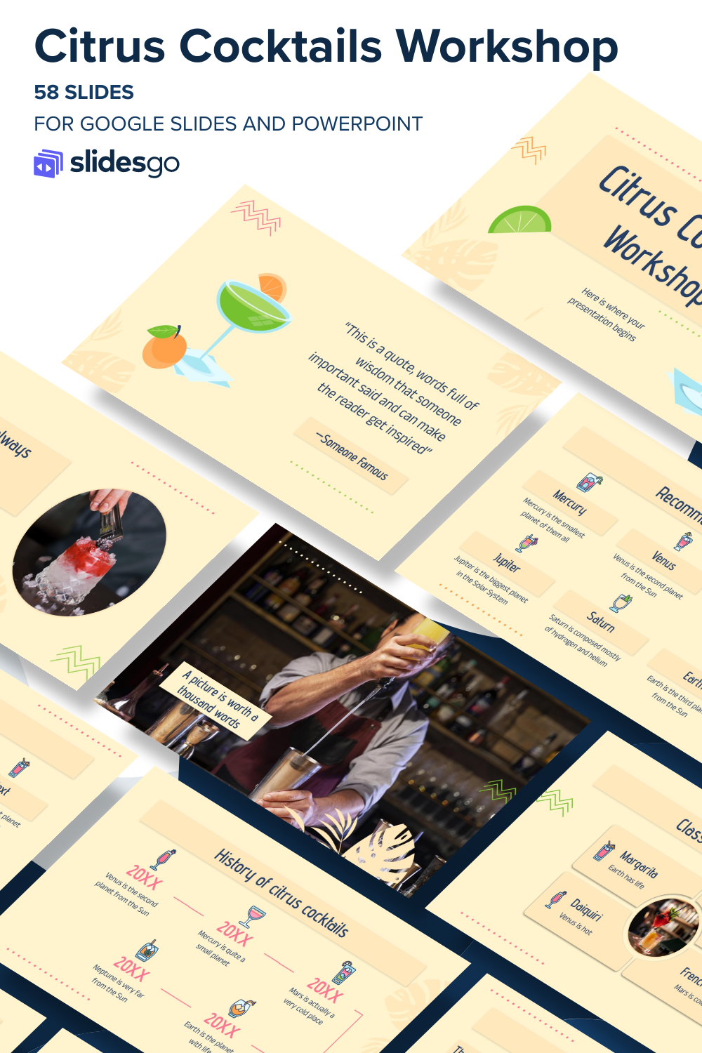Citrus Cocktails Workshop | Google Slides & PowerPoint