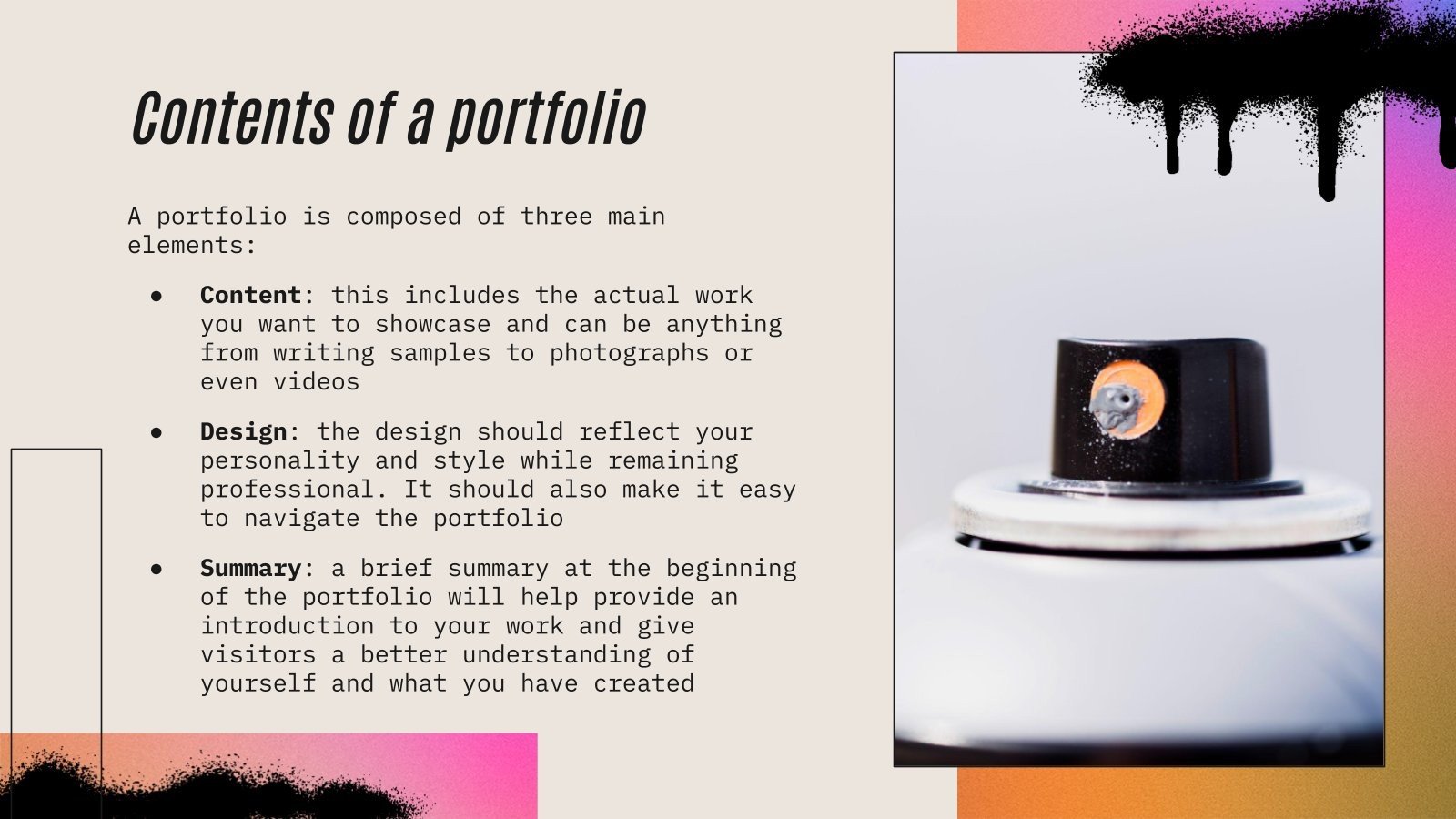 Urban Graffiti Artist Portfolio | Google Slides & PPT