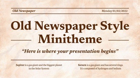 Old Newspaper Style Minitheme | Google Slides & PowerPoint