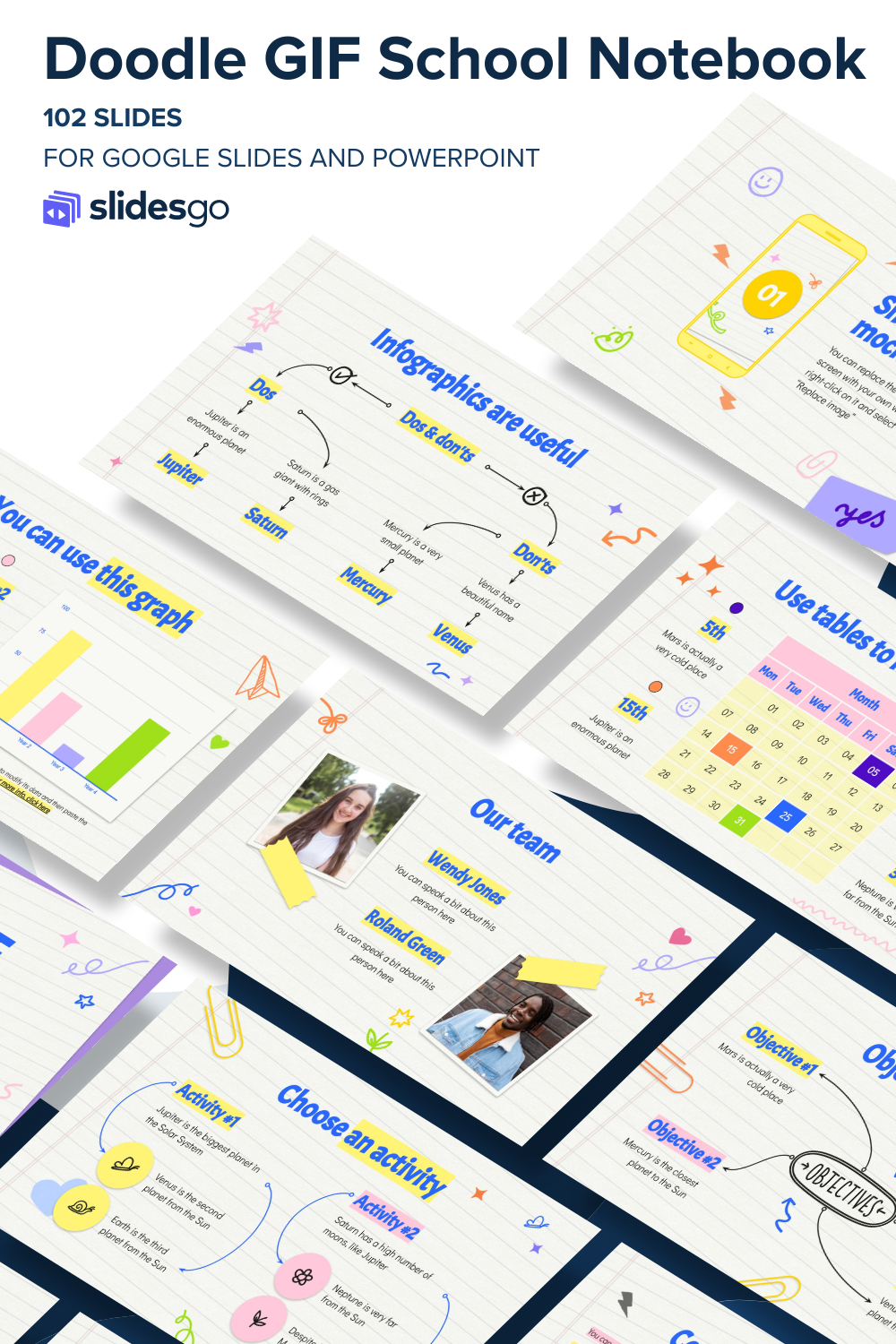 Doodle GIF School Notebook | Google Slides & PowerPoint