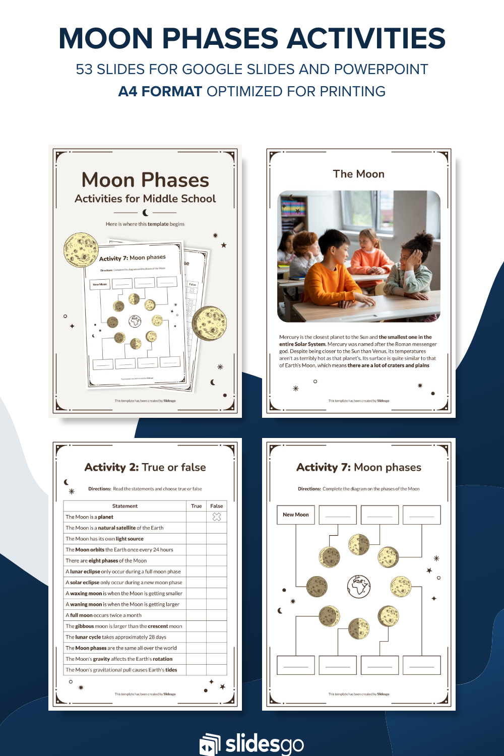 Moon Phases Activities for Middle School | Google Slides