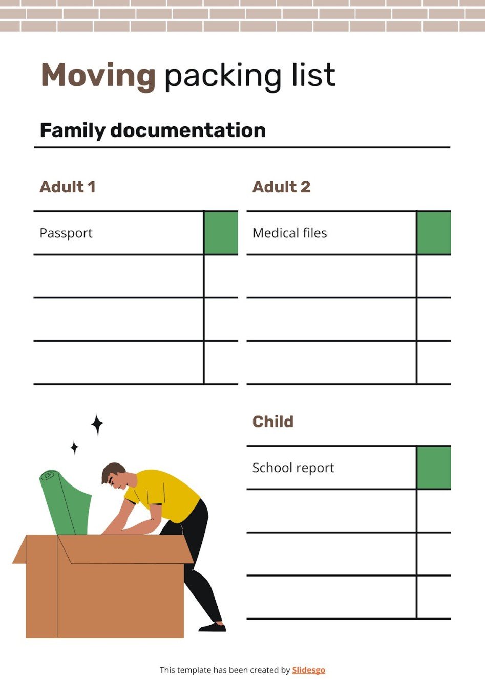 Moving Packing List | Google Slides & PPT
