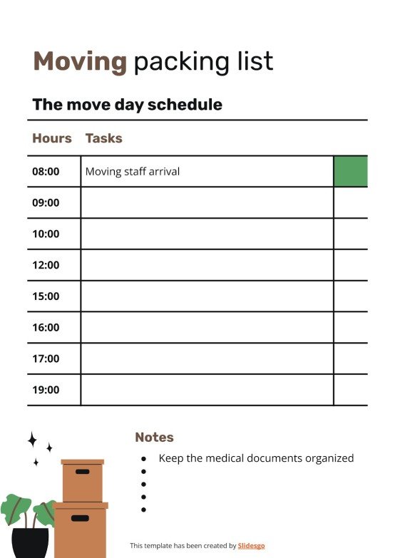 Moving Packing List | Google Slides & PPT