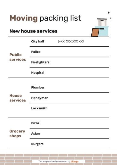 Moving Packing List | Google Slides & PPT