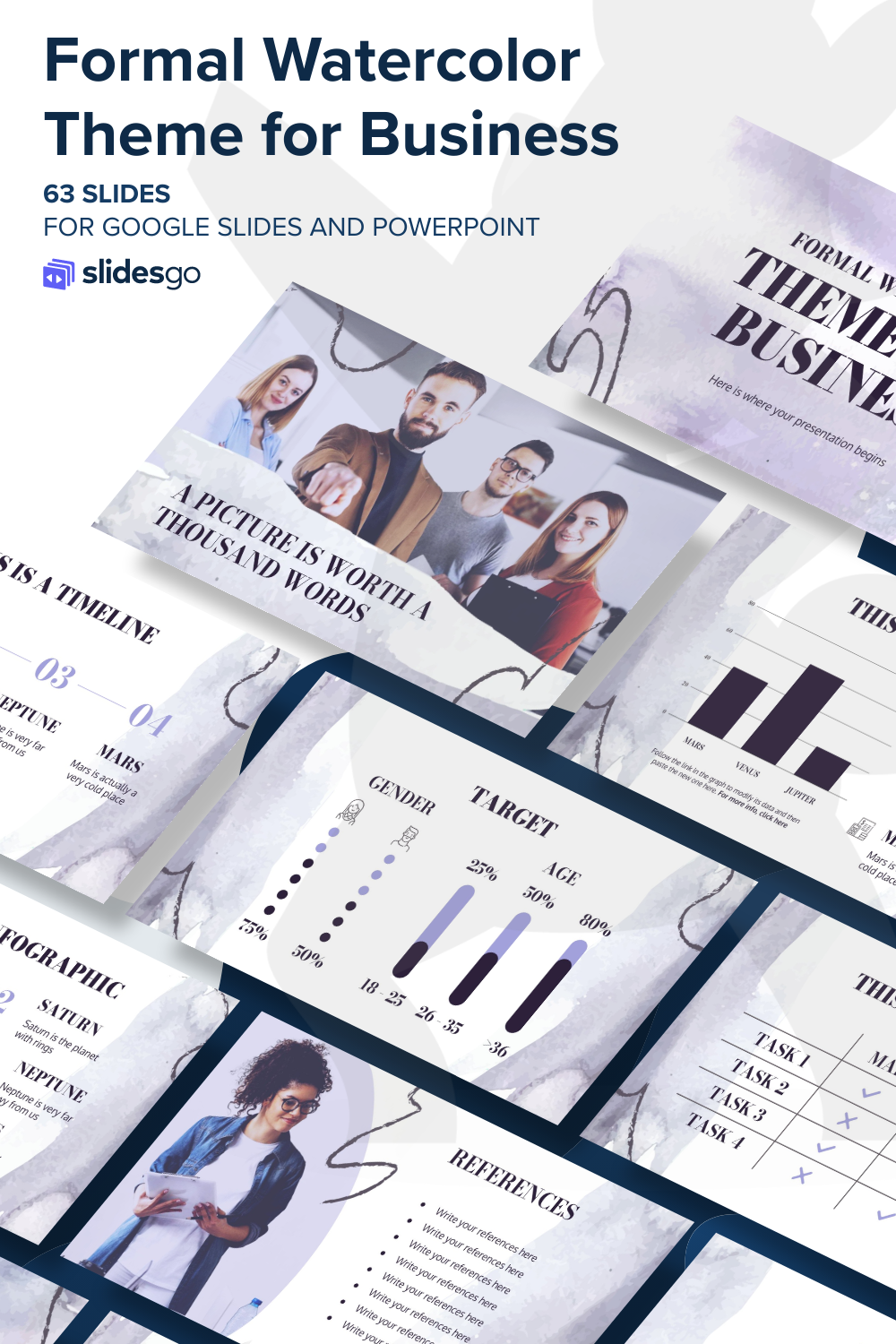 Formal Watercolor Theme for Business | Google Slides & PPT
