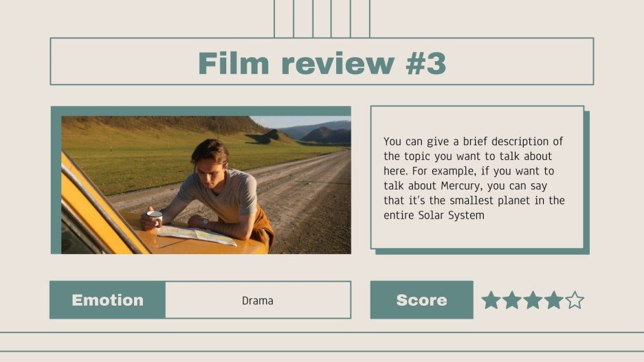 Las diapositivas perfectas para reseñas de películas