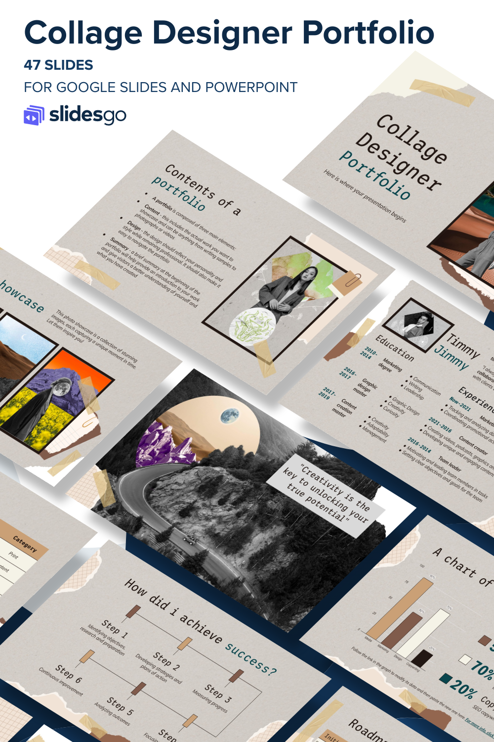 Collage Designer Portfolio | Google Slides & PPT