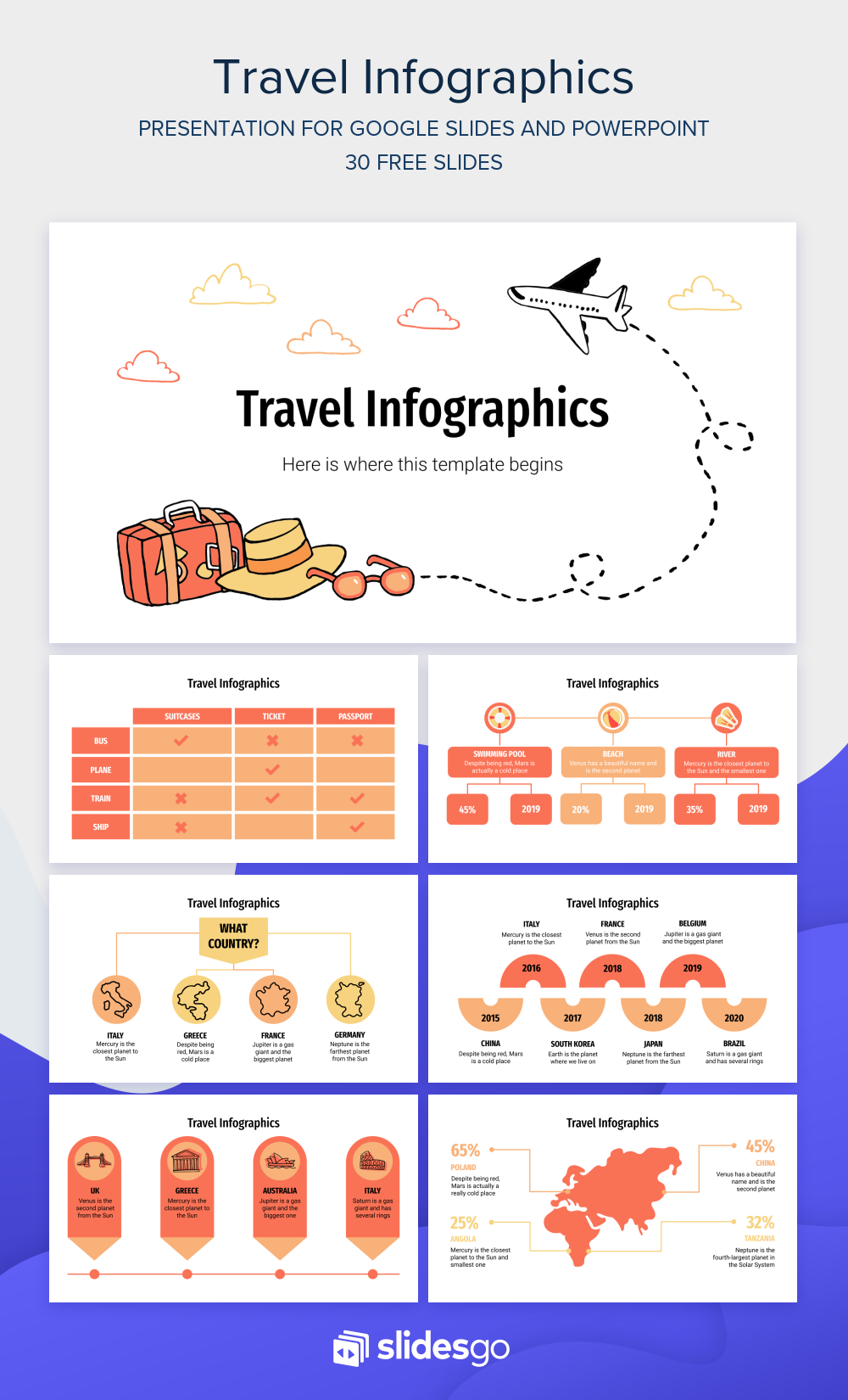 Travel Infographics for Google Slides and PowerPoint