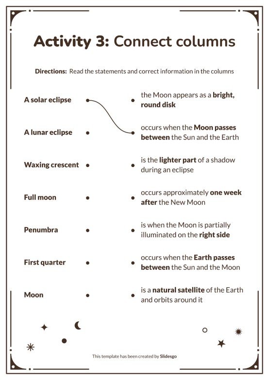 Moon Phases Activities for Middle School | Google Slides