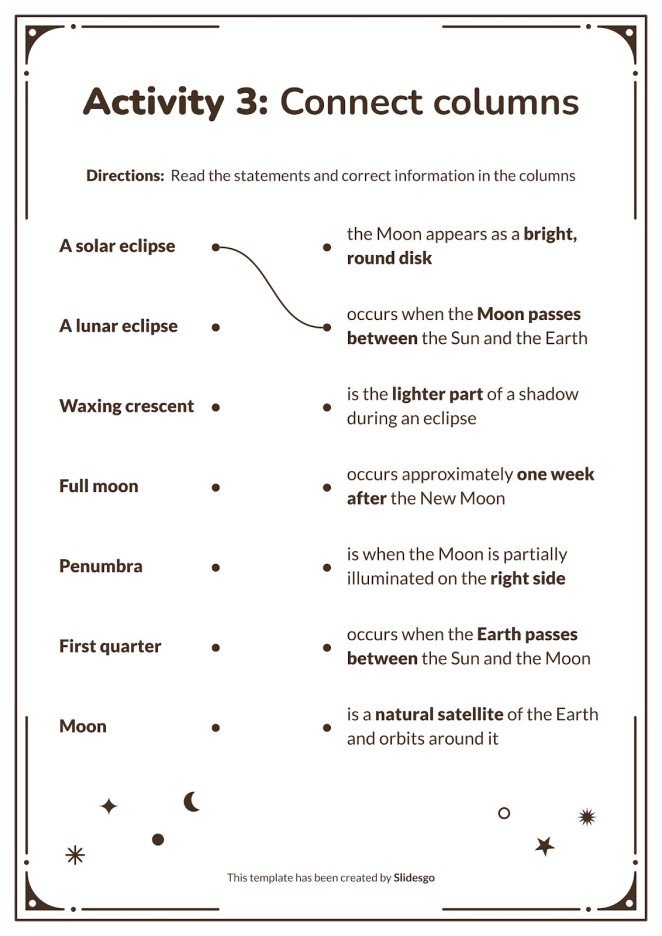 Moon Phases Activities for Middle School | Google Slides
