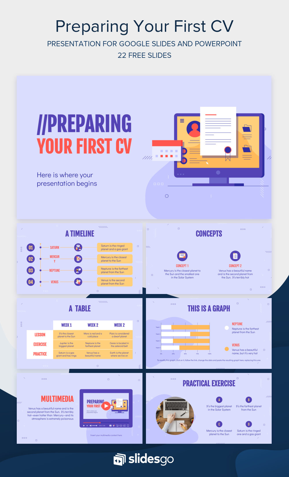 Preparing Your First CV Google Slides & PowerPoint Template