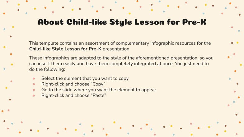 Child-like Style Lesson for Pre-K Infographics