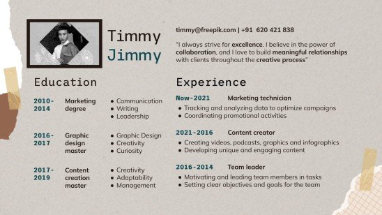 Collage Designer Portfolio | Google Slides & PPT