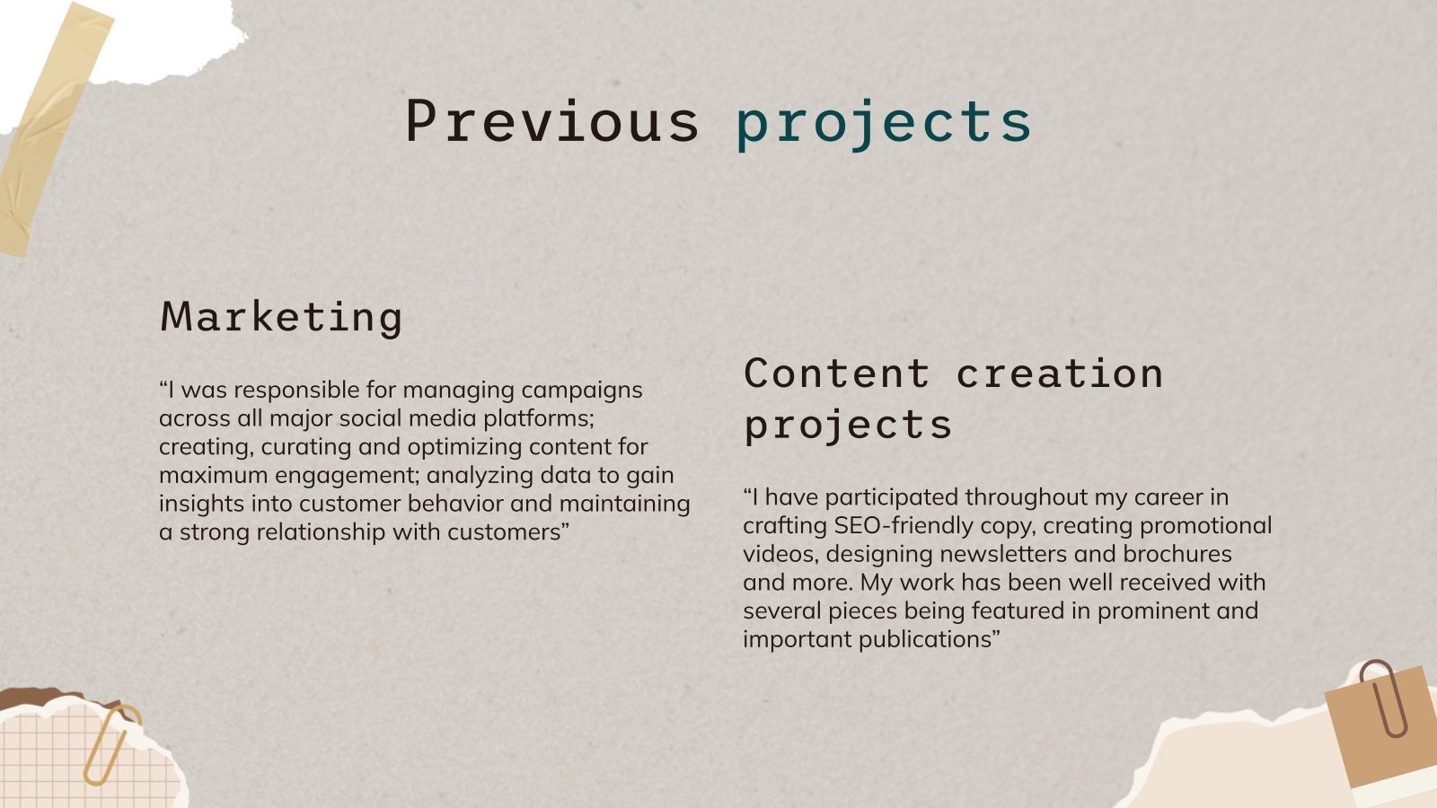 Collage Designer Portfolio | Google Slides & PPT