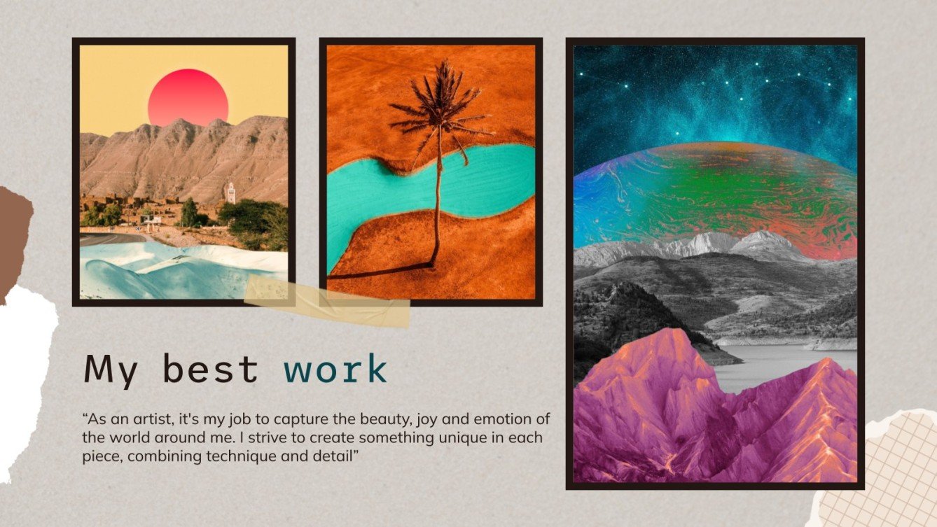 Collage Designer Portfolio | Google Slides & PPT