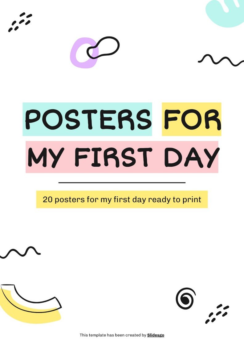 Supete Pastel Doodly Style Class Rules Poster - My First Day