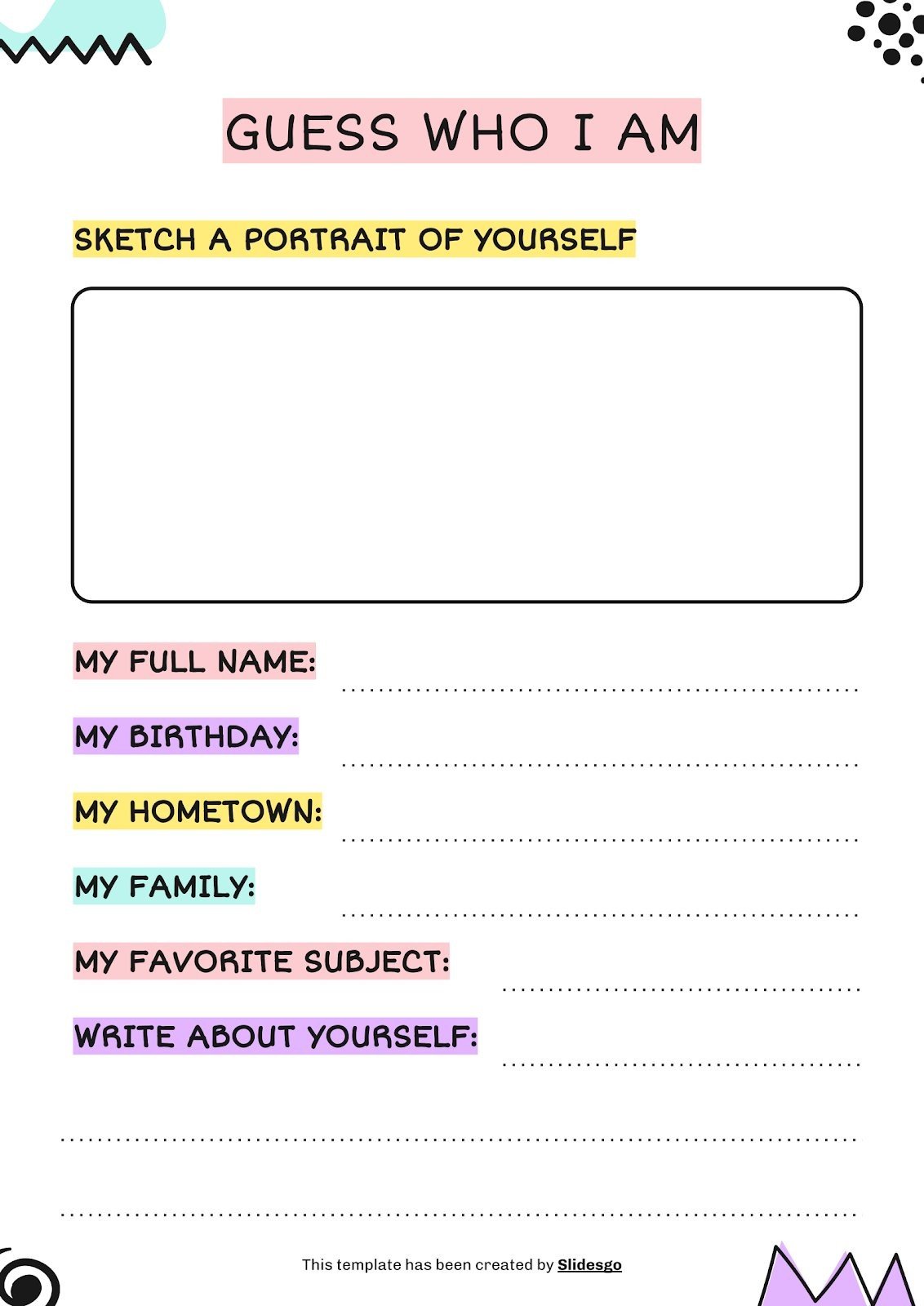 Supete Pastel Doodly Style Icebreakers - My First Day