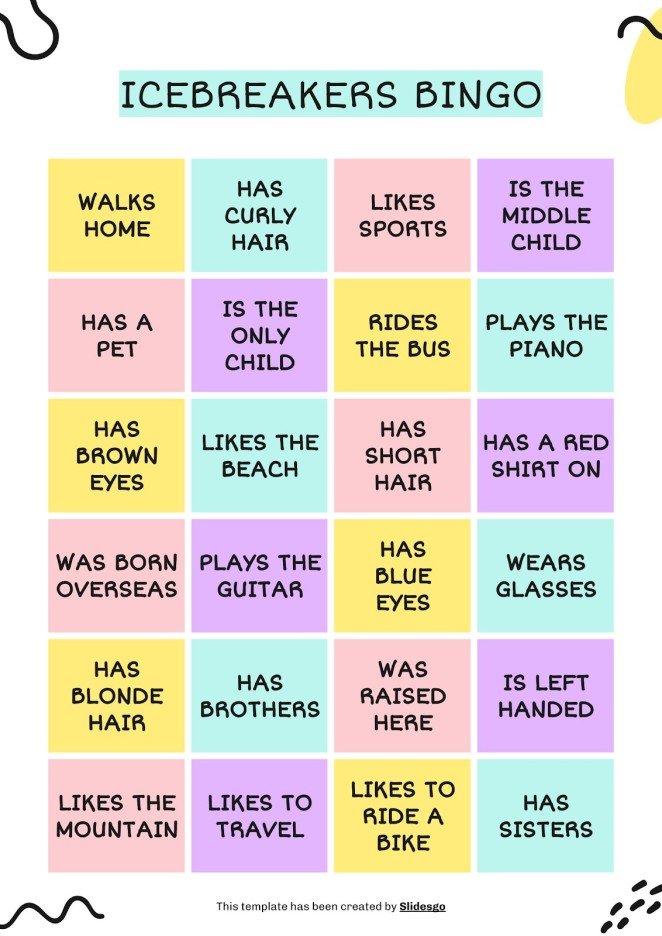 Supete Pastel Doodly Style Icebreakers - My First Day