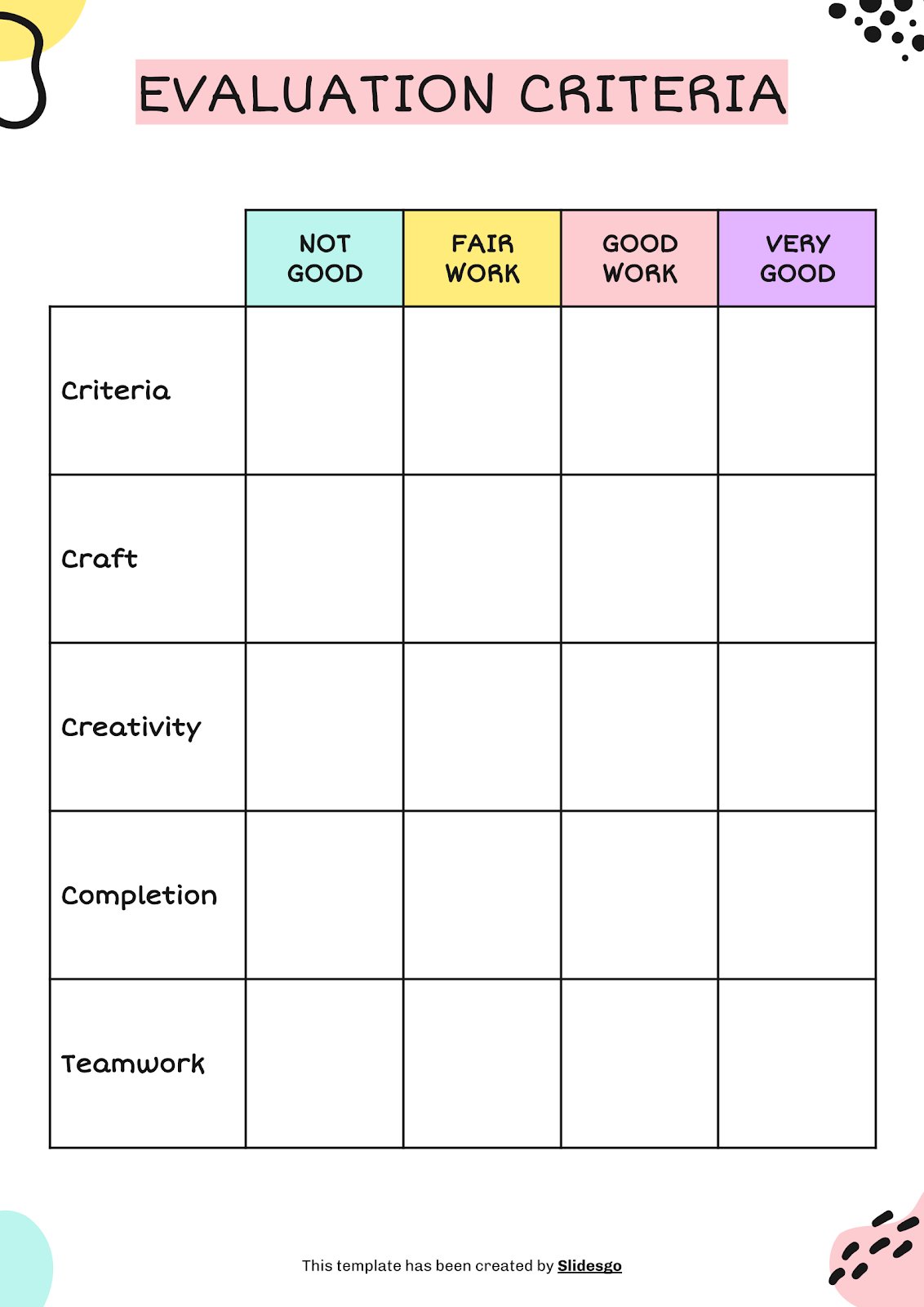 Supete Pastel Doodly Style Evaluation Criteria