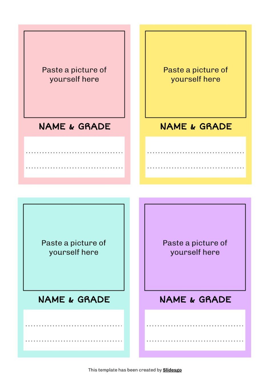Supete Pastel Doodly Style Introduce Yourself Cards
