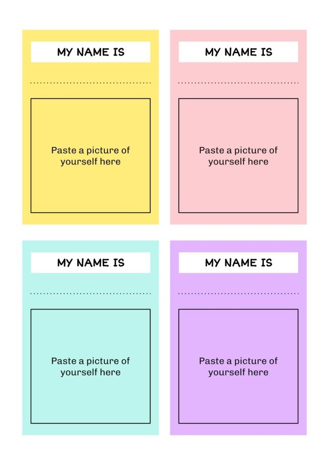 Supete Pastel Doodly Style Introduce Yourself Cards