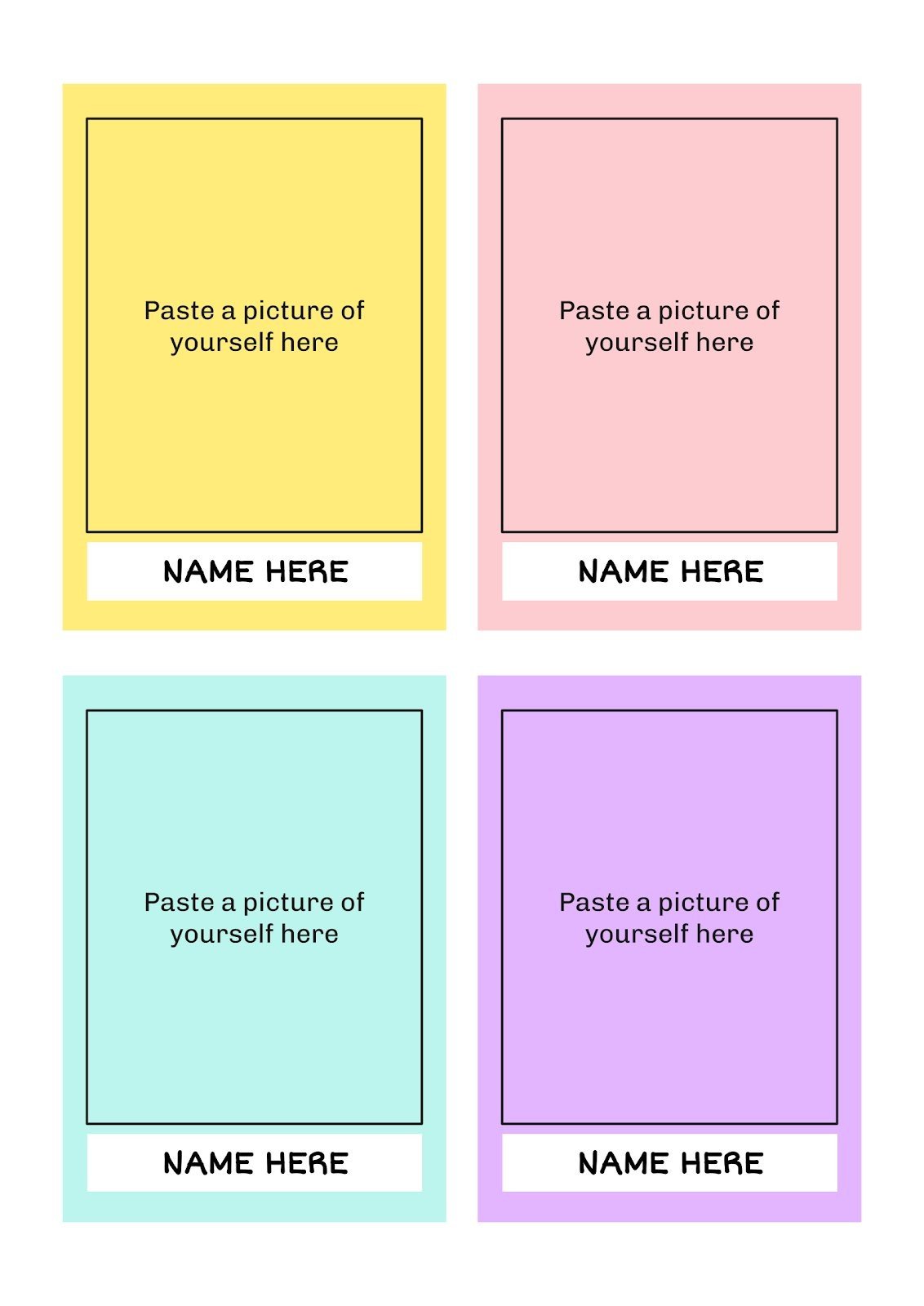 Supete Pastel Doodly Style Introduce Yourself Cards