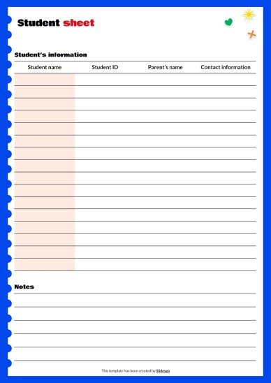 Aduko Simple Notebook Style Student sheet - My Planner