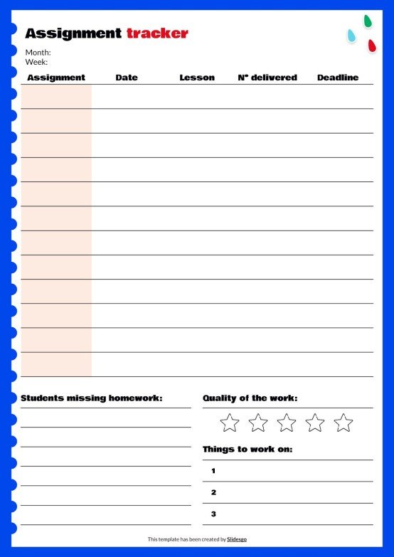 Aduko Simple Notebook Style Assignment tracker - My Planner