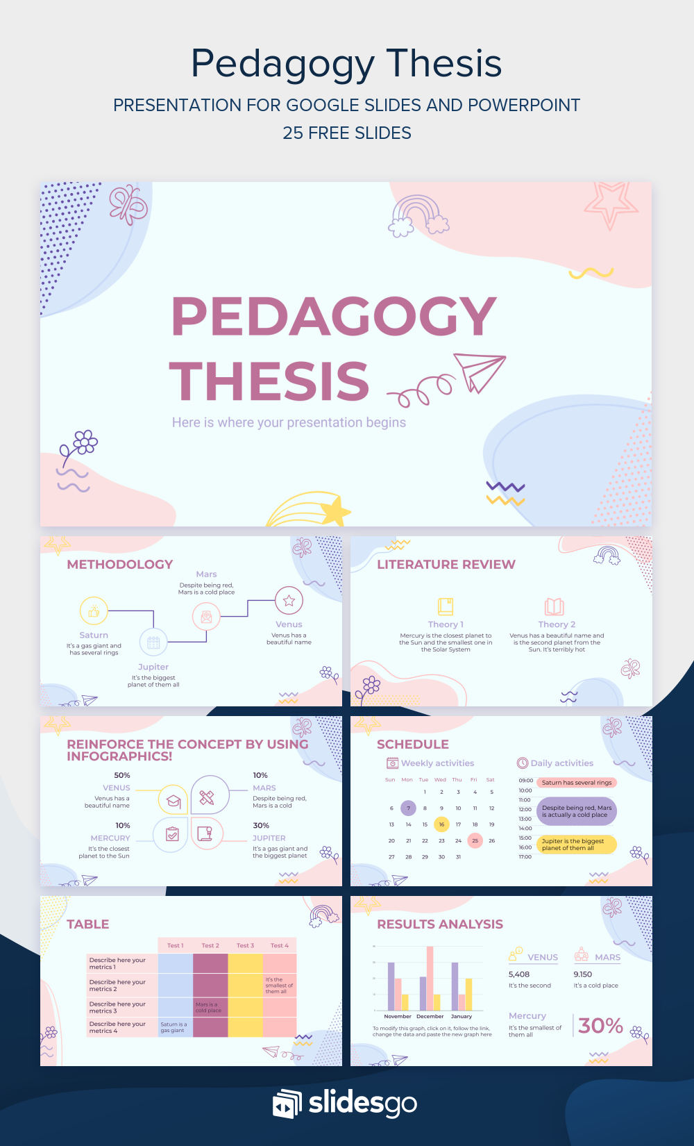 Pedagogy Thesis Google Slides theme & PowerPoint template