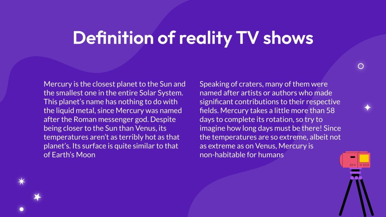 Famous Reality TV Shows | Google Slides & PowerPoint