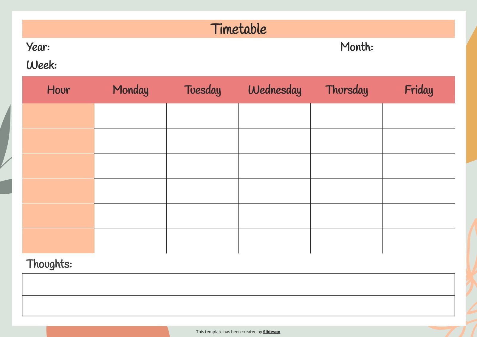 Trity Boho Style Timetables - My Planner | Google Slides