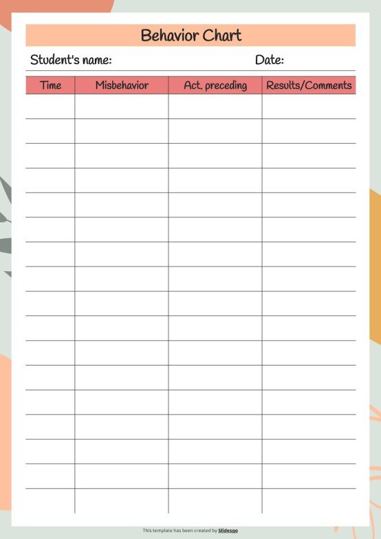 Trity Boho Style Behavior Chart - My Planner | Google Slides