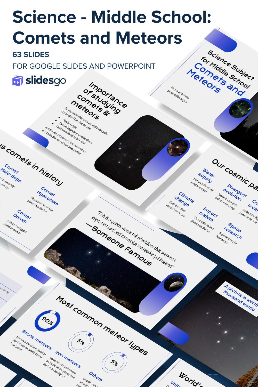 Science: Comets and Meteors | Google Slides & PowerPoint