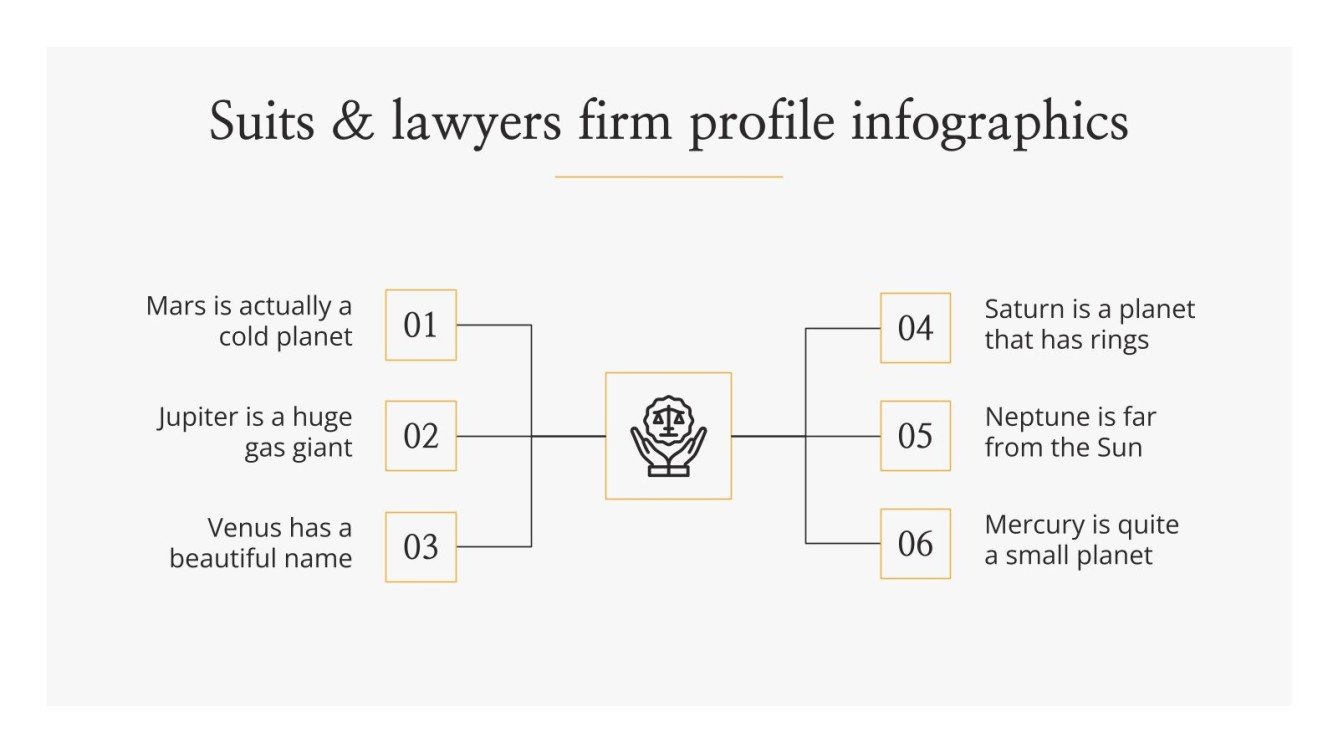 Suits & Lawyers Firm Profile Infographics | Google Slides